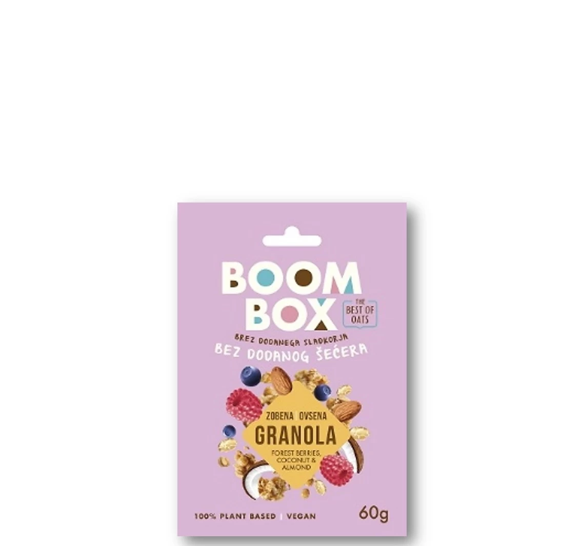 BOOM BOX OVSENA GRANOLA 60G ŠUMSKO VOĆE&KOKOS&BADEM