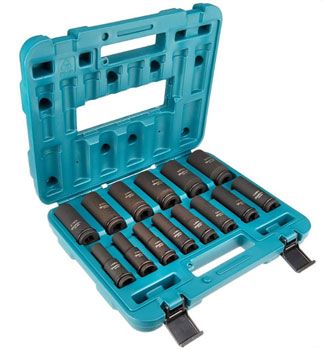 Makita set dugih nasadnih ključeva 14 komada Impact Black 1/2" E-16586