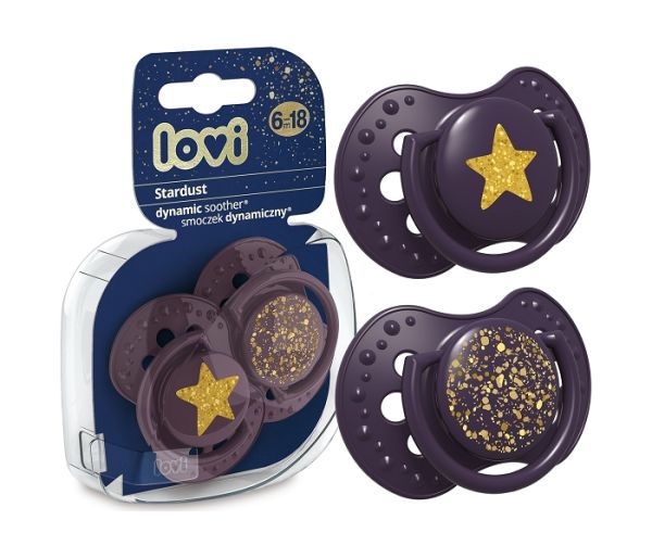 LOVI SILICONE DYNAMIC VARALICA 6-18m (2kom) - STARDUST VIOLET