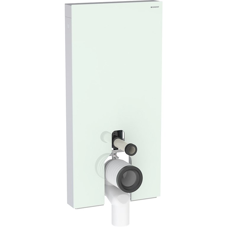 Geberit Monolit za podni WC, 101 cm, sa skrivenim priključkom, belo staklo / aluminijum