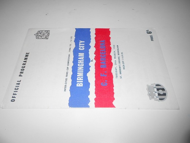 barcelona - birmingham city  1960g program,fudbalski ku