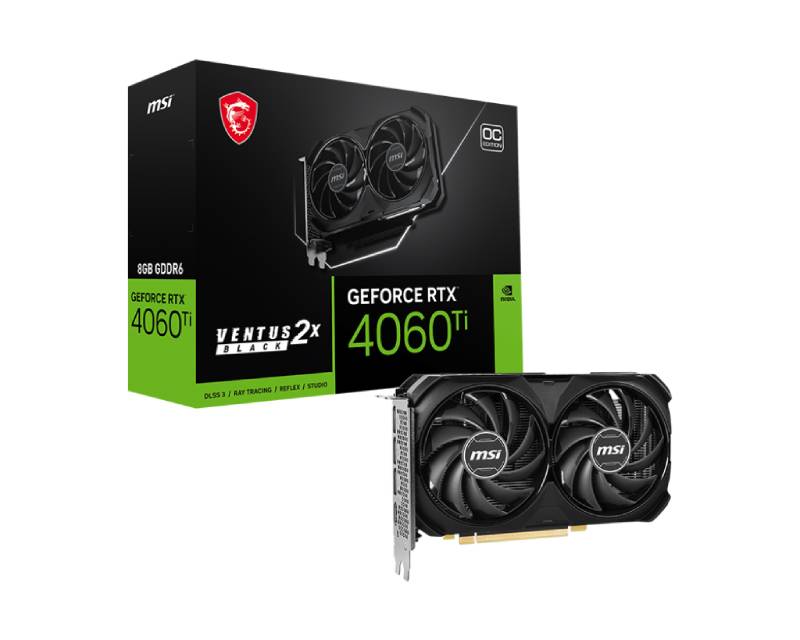 MSI nVidia GeForce RTX 4060 Ti 8GB 128bit RTX 4060 Ti VENTUS 2X BLACK 8G OC grafička karta