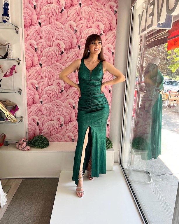 Duga haljina – 12 – Zelena streč (M)