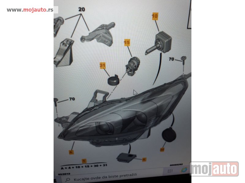 Pezo 508 Far Desni Xenon 11-18,NOVO