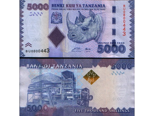 Tanzania 5000 Shilingi 2020. UNC