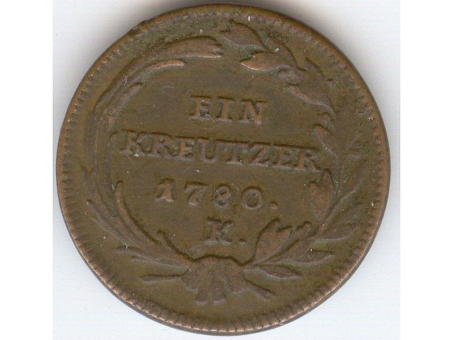 Austrija 1 kreuzer 1780 K Maria