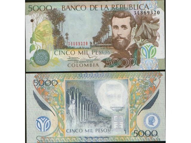 Colombia 5000 Pesos 2013. UNC.