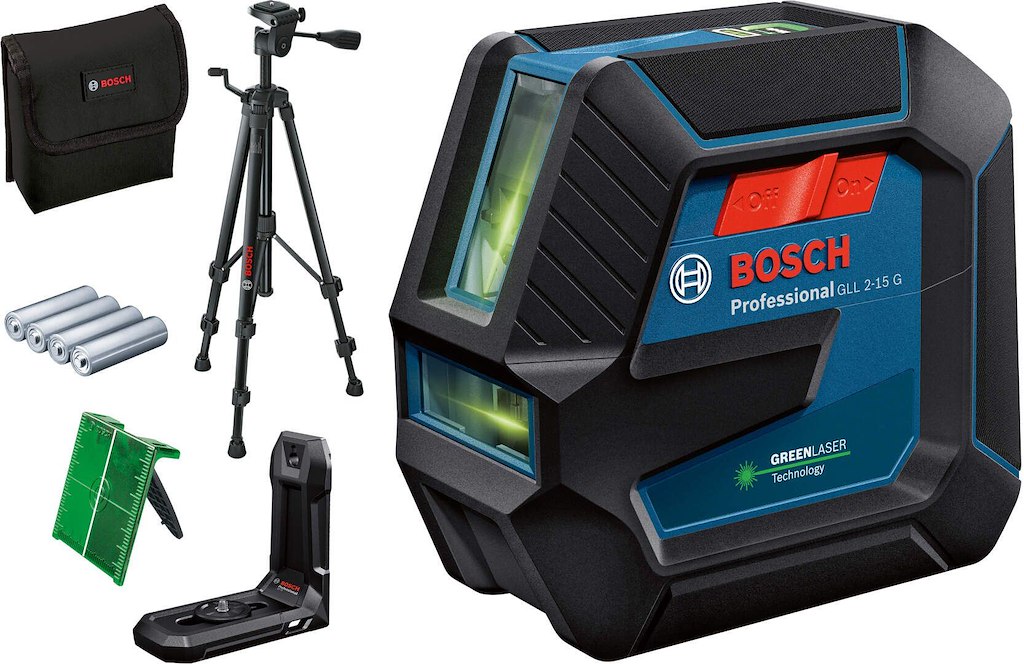 Bosch samonivelišući linijski laser GLL 2-15 G + stativ + nosač (0601063W01)