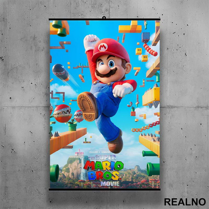 SKAČE - SUPER MARIO - POSTER SA NOSAČEM