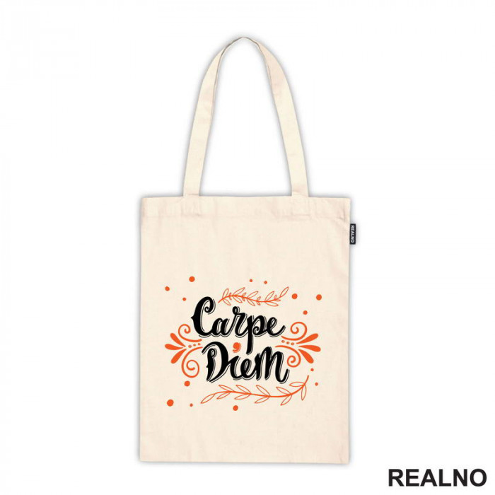 CARPE DIEM WITH ORANGE ORMANENTSL - MOTIVATION - QUOTES - CEGER