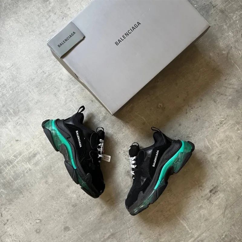 Balenciaga Triple S Black & Neon Blue