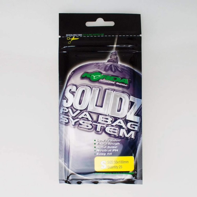 KORDA SOLIDZ PVA BAGS S 55X100MM 25 BAGS (KPVA2)