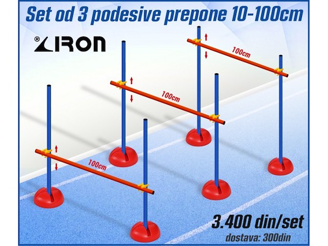 Set od 3 Prepone JUMP 100 / Prepona 10-100cm - 3kom.