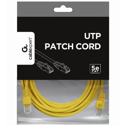 Gembird CAT5e UTP Patch cord, yellow, 5 m | PP12-5M/Y