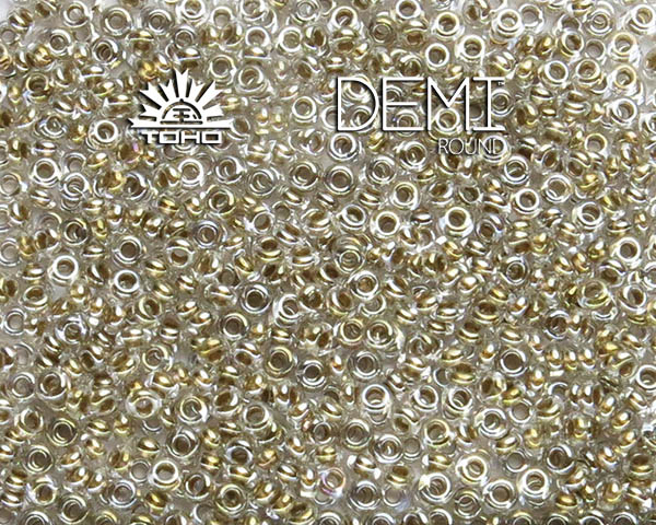 TN-11-989 Demi Round 11/0 Gold Lined Crystal (5gr)