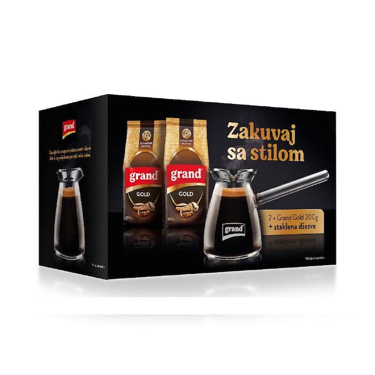 Grand gold kafa 2x200g+staklena džezva