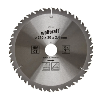 Wolfcraft List kružne testere HM 210x30x2.4mm naizmenični zubi – 6737000