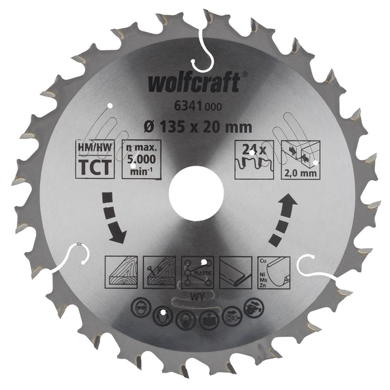 Wolfcraft List kružne testere za akumulatorske ručne cirkulare CV Ø135 – 6341000