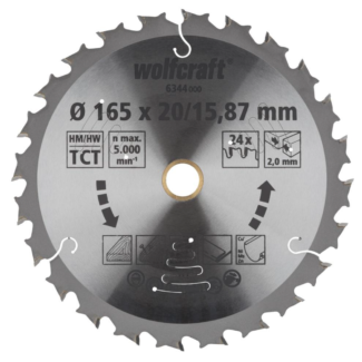 Wolfcraft List kružne testere za akumulatorske ručne cirkulare CV Ø165 – 6344000