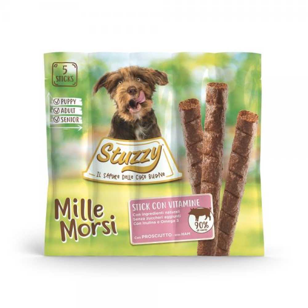 Stuzzy Millemorsi Dog Sticks - Šunka 5x11g