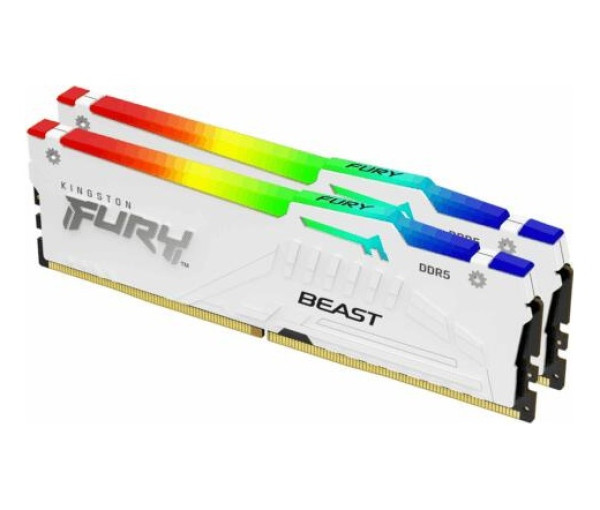 KINGSTON Fury Beast RGB DDR5 5200MHz CL36 32GB Kit2 AMD Expo White