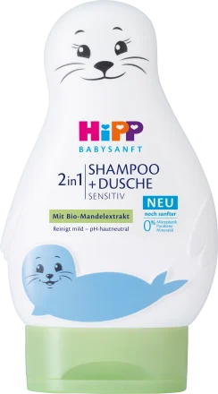 HIPP
2in1 SENSITIV dečiji šampon i gel za tuširanje, 200 ml