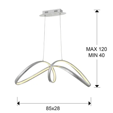 LED visilica Lia srebrna SCHULLER