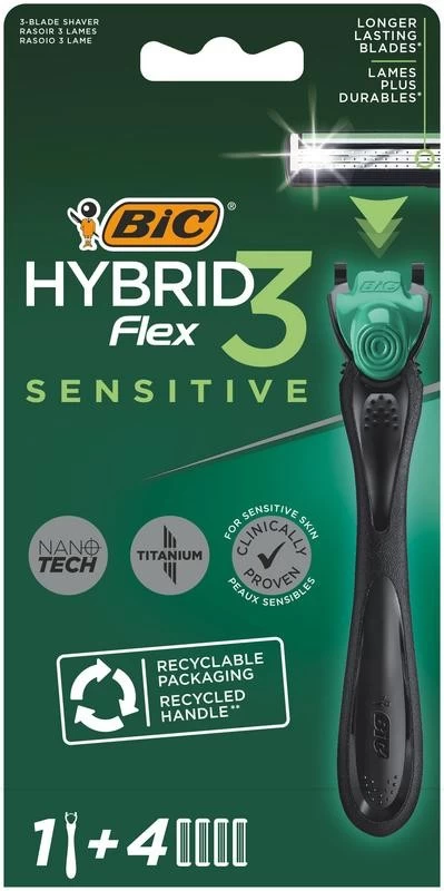 BIC MEN 3 FLEX HYBRID SENSITIVE - BRIJAČ + 4 KOM DOPUNE