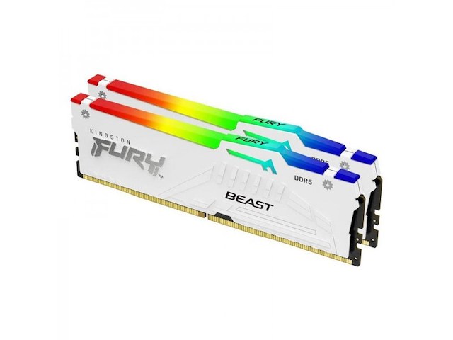 Kingston DIMM DDR5 32GB (2x16GB kit) 6000MT/s KF560C36BWEA-32 FURY Beast RGB White EXPO