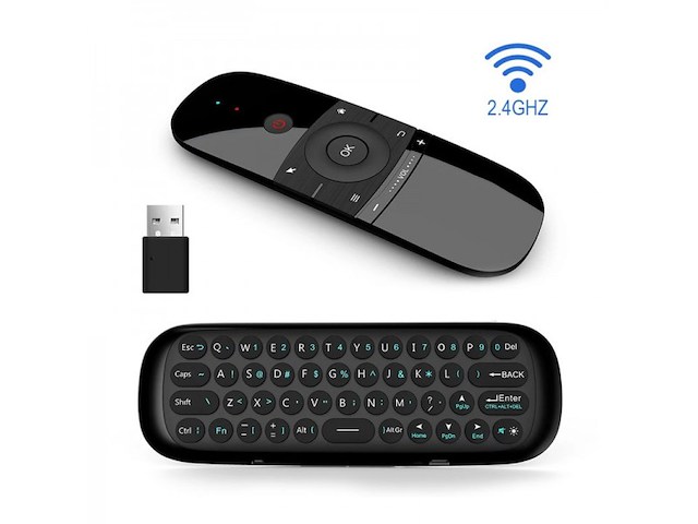 Air Mouse wireless tastatura I mis, IR daljinski crni