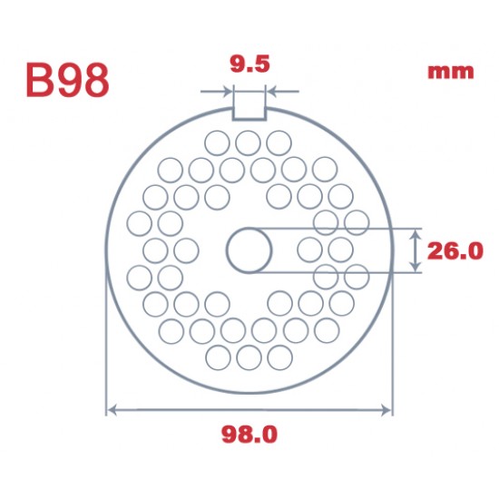 Rešetka / Šajbna za mlevenje mesa B98/13mm