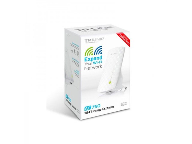 Ekstender dometa TP-LINK RE200 Wi-Fi/AC750/433Mbps/300Mbps/1xLAN/3 interne antene