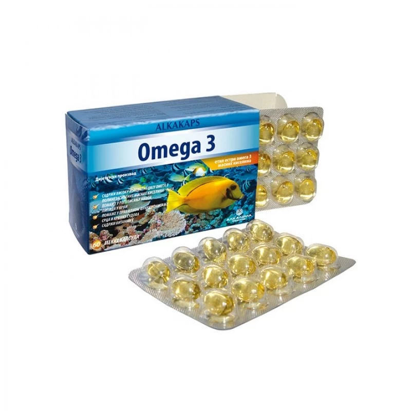 ALKAKAPS OMEGA 3, 60 KAPSULA