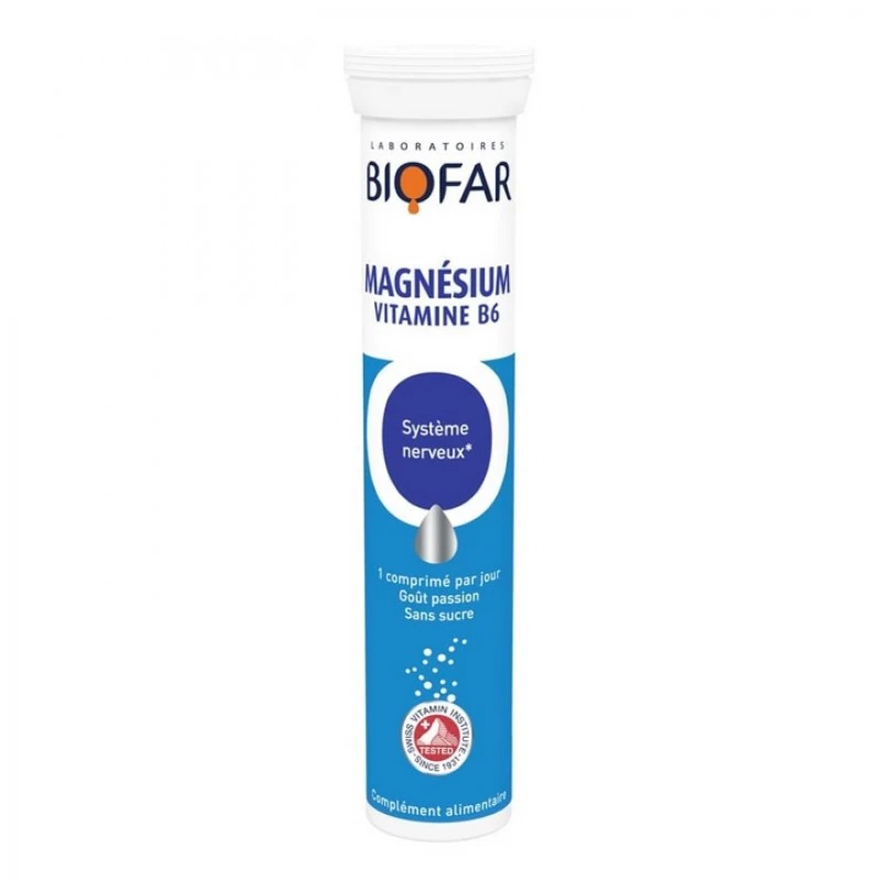 BIOFAR MAGNEZIJUM I VITAMIN B6, 20 ŠUMEĆIH TABLETA