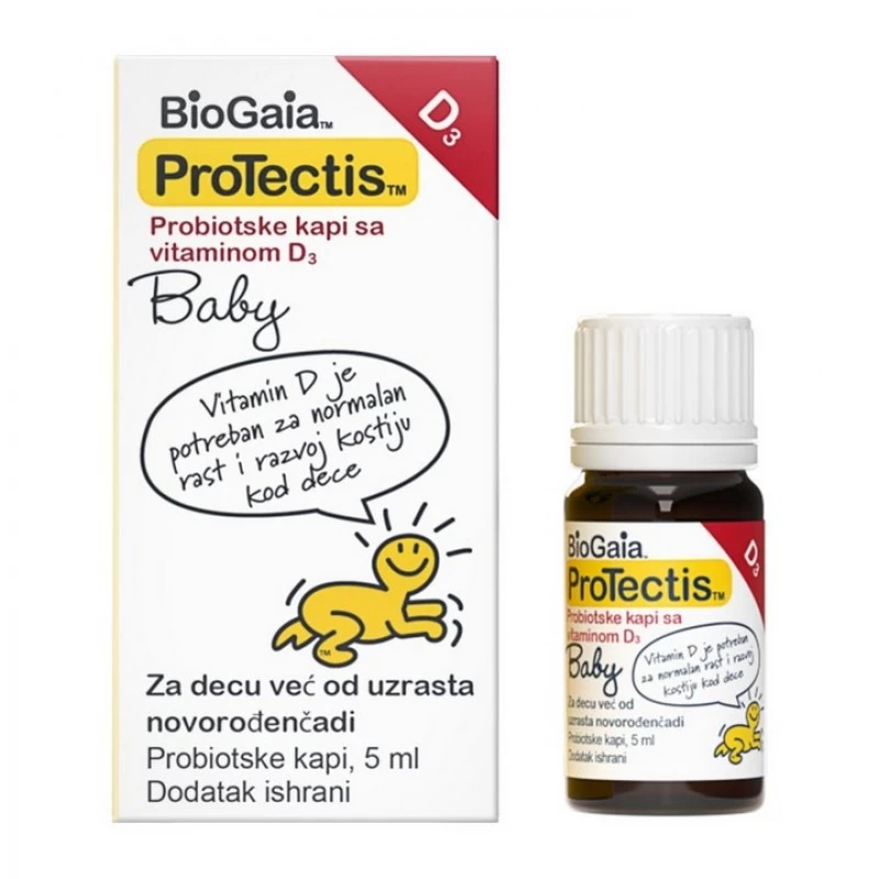 BIOGAIA PROTECTIS+VITAMIN D3 KAPI, 5ML