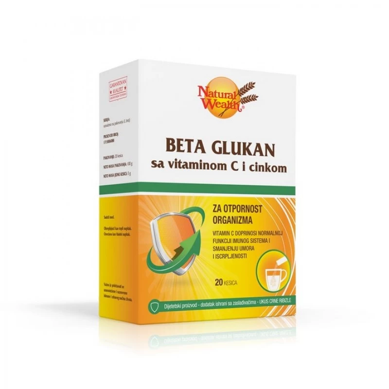 NATURAL WEALTH BETA GLUKAN+C+ZN 20 KESICA