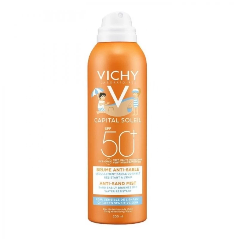 VICHY CAPITAL SOLEIL DEČIJI SPREJ PROTIV PRILEPLJIVANJA PESKA NA KOŽU SPF50 VISOKA ZAŠTITA, 200ML