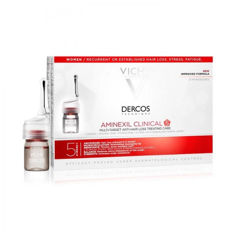 VICHY DERCOS AMINEXIL CLINICAL 5 AMPULE ZA ŽENE, 21 KOMAD