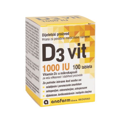 Vitamin D3 1000 IU 100 tableta