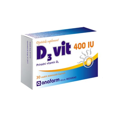 Vitamin D3 400 IU 30 mekih želatinskih kapsula