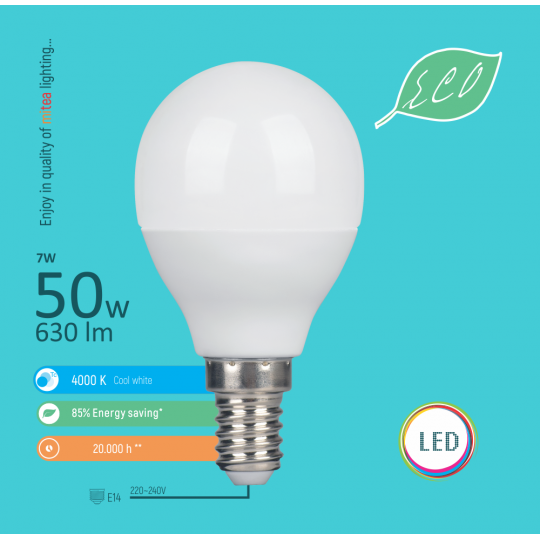 E14 7W G45 4000K LED ECO sijalica 220-240V Mitea Lighting