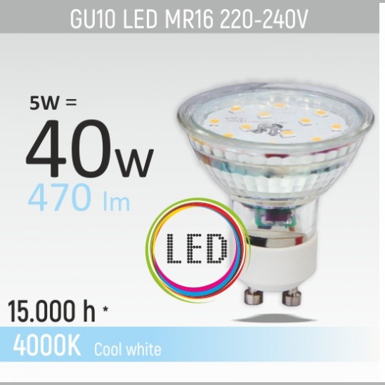 GU10 5W 4000K LED staklena sijalica 220-240V Mitea Lighting