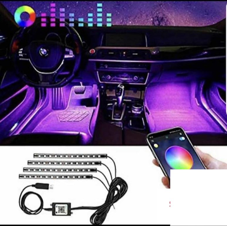 Ambijentalno svetlo osvetljenje led RGB + aplikacika auto – Ambijentalno svetlo osvetljenje led RGB + aplikacika auto