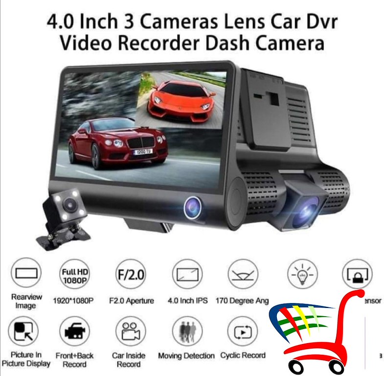 Auto rekorder 3 auto kamere full HD kvalitet snimka – Auto rekorder 3 auto kamere full HD kvalitet snimka