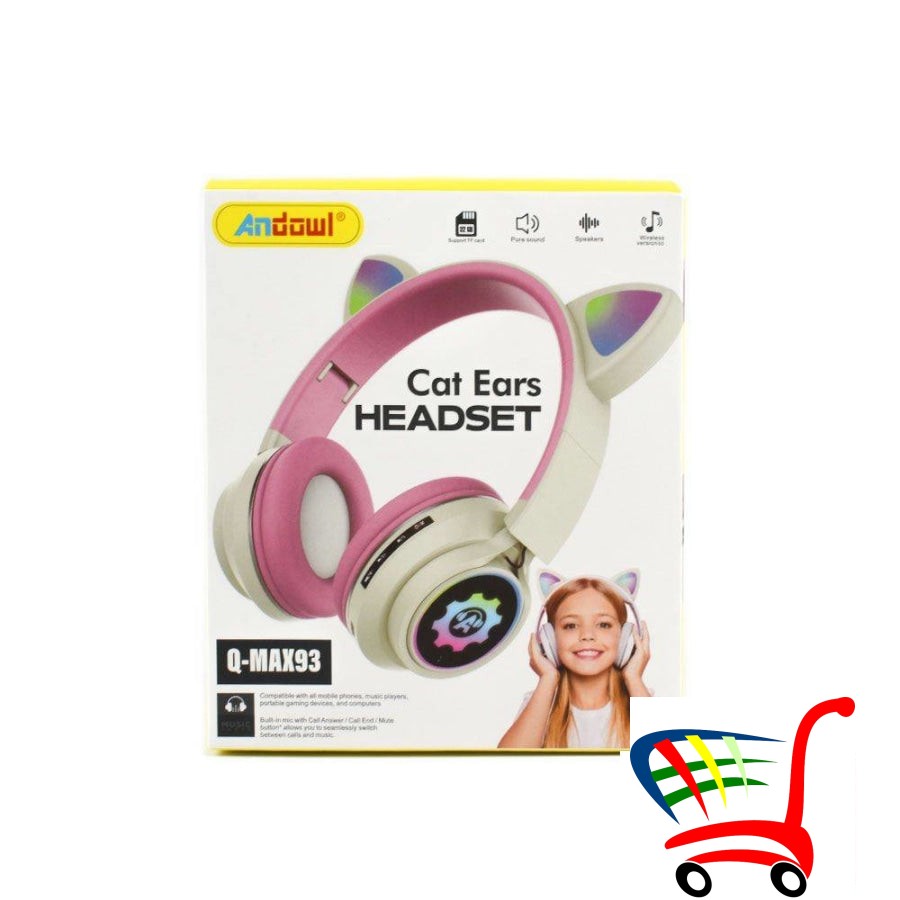 BLUETOOTH slušalice/dečije/Cat ears Q-MAX93 – BLUETOOTH slušalice/dečije/Cat ears Q-MAX93