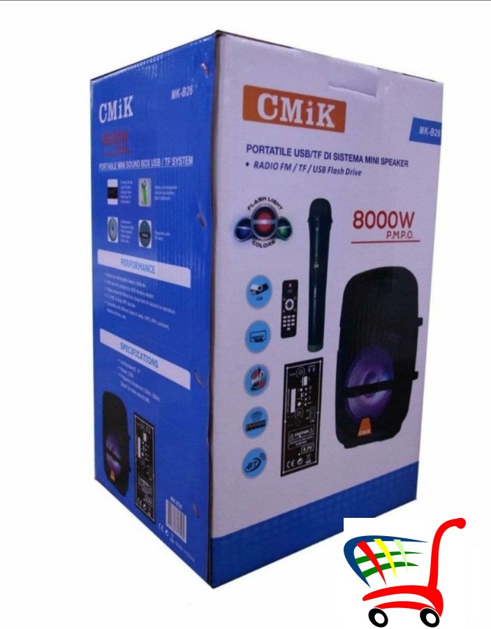 Bluetooth Zvučnik Karaoke + Mikrofon bežični MK-B26 – Bluetooth Zvučnik Karaoke + Mikrofon bežični MK-B26