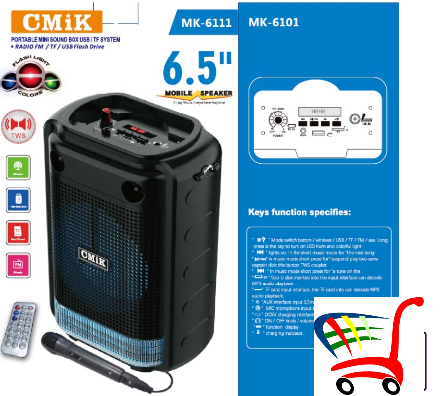 Bluetooth zvucnik model CMIK MK-6101 (Top ponuda) – Bluetooth zvucnik model CMIK MK-6101 (Top ponuda)