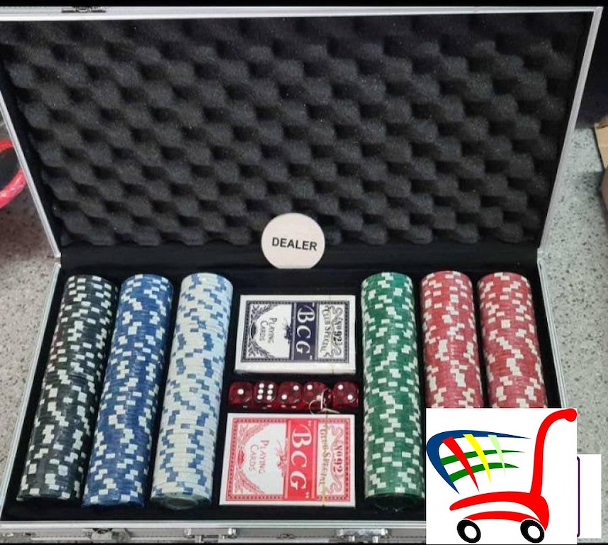 čipovi za poker 300 kom. sa dva špila karata i koferom – čipovi za poker 300 kom. sa dva špila karata i koferom