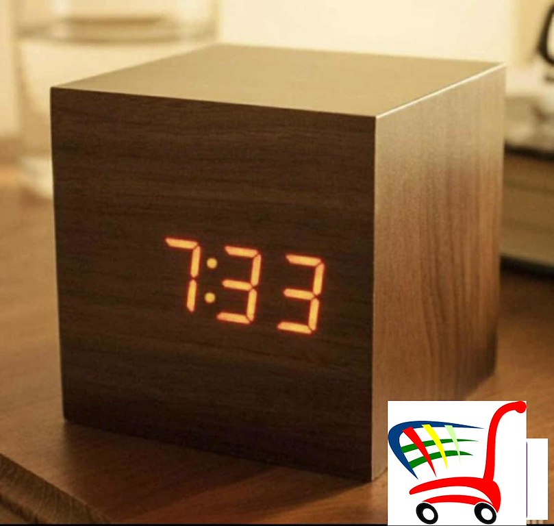 Digitalni mali sat – wooden clock – Digitalni mali sat – wooden clock