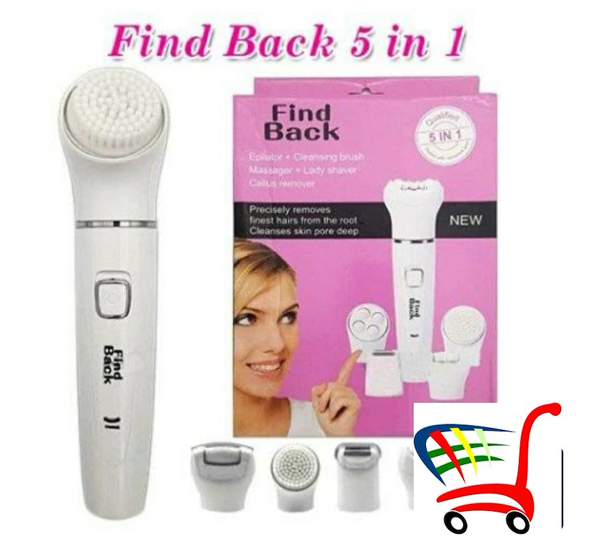 Epilator + čistač lica + brijač + masažer + ukl. klausa – Epilator + čistač lica + brijač + masažer + ukl. klausa